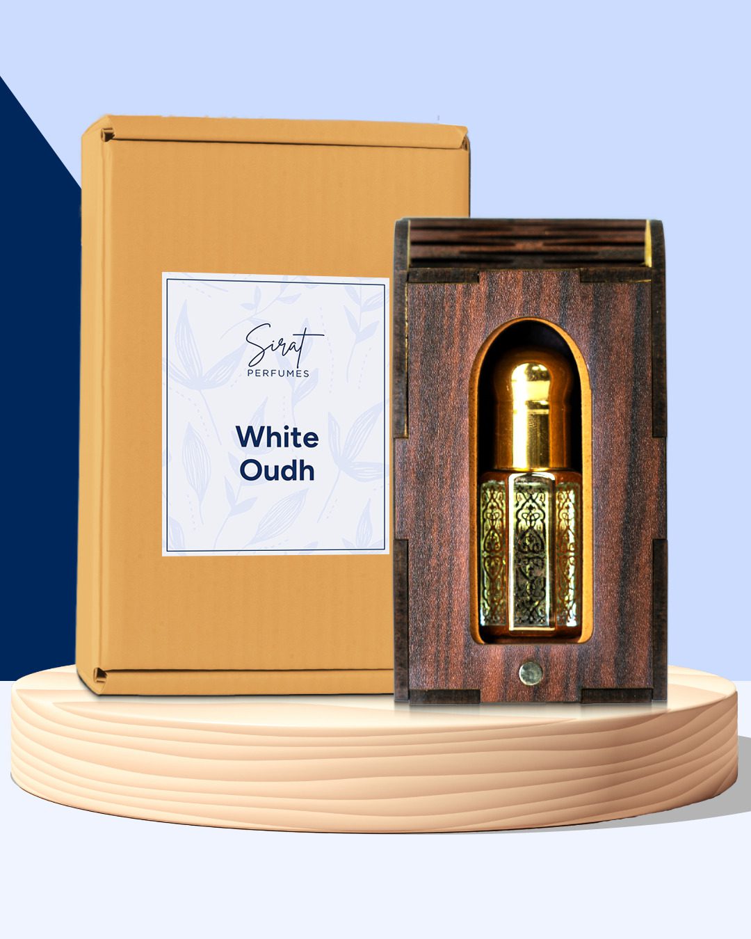 White Oud Roll-On Attar (Premium Wooden Box, 6ml) - Sirat Perfumes